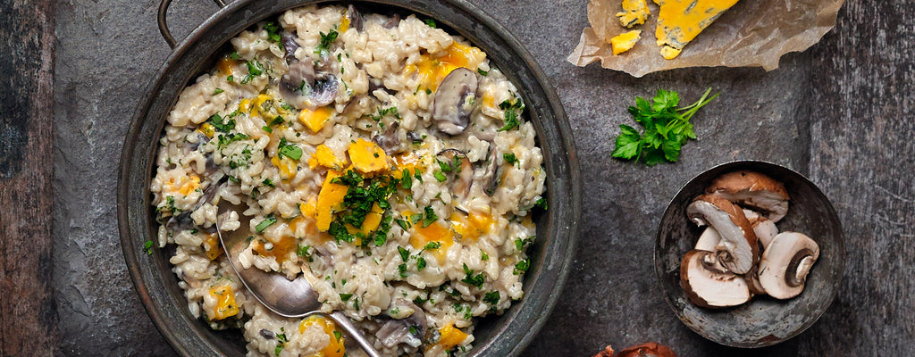 Mushroom and Harrogate Blue Cheese Risotto – Shepherds Purse Cheeses